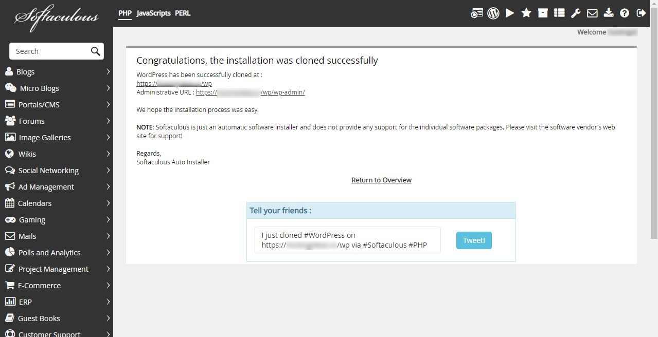 How to clone your WordPress site via Softaculous in DirectAdmin?